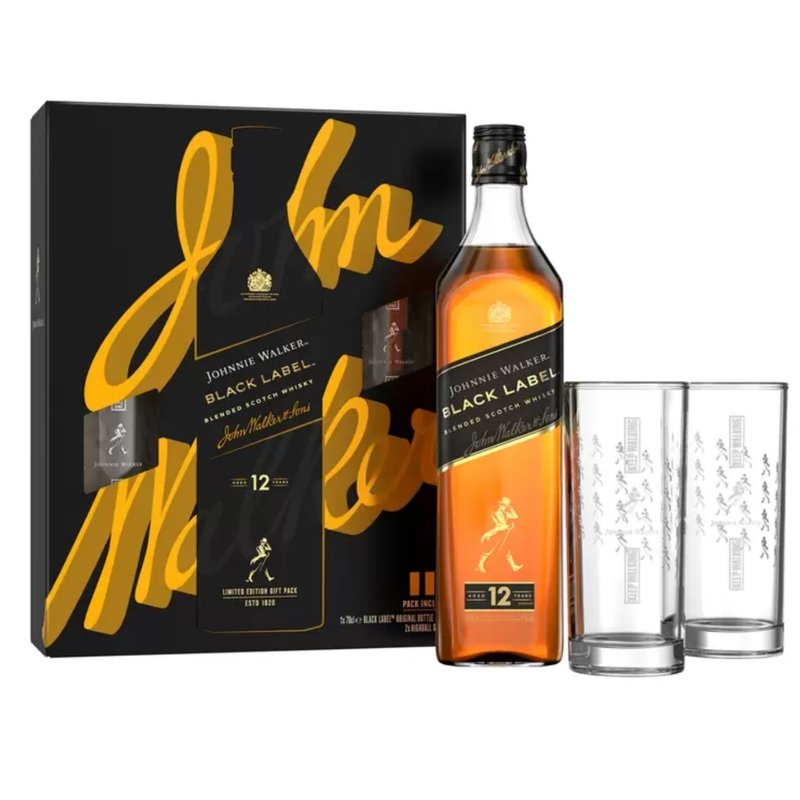 Johnnie Walker Black Label Scotch Whisky Glass Gift Pack (700mL) – Secret Bottle
