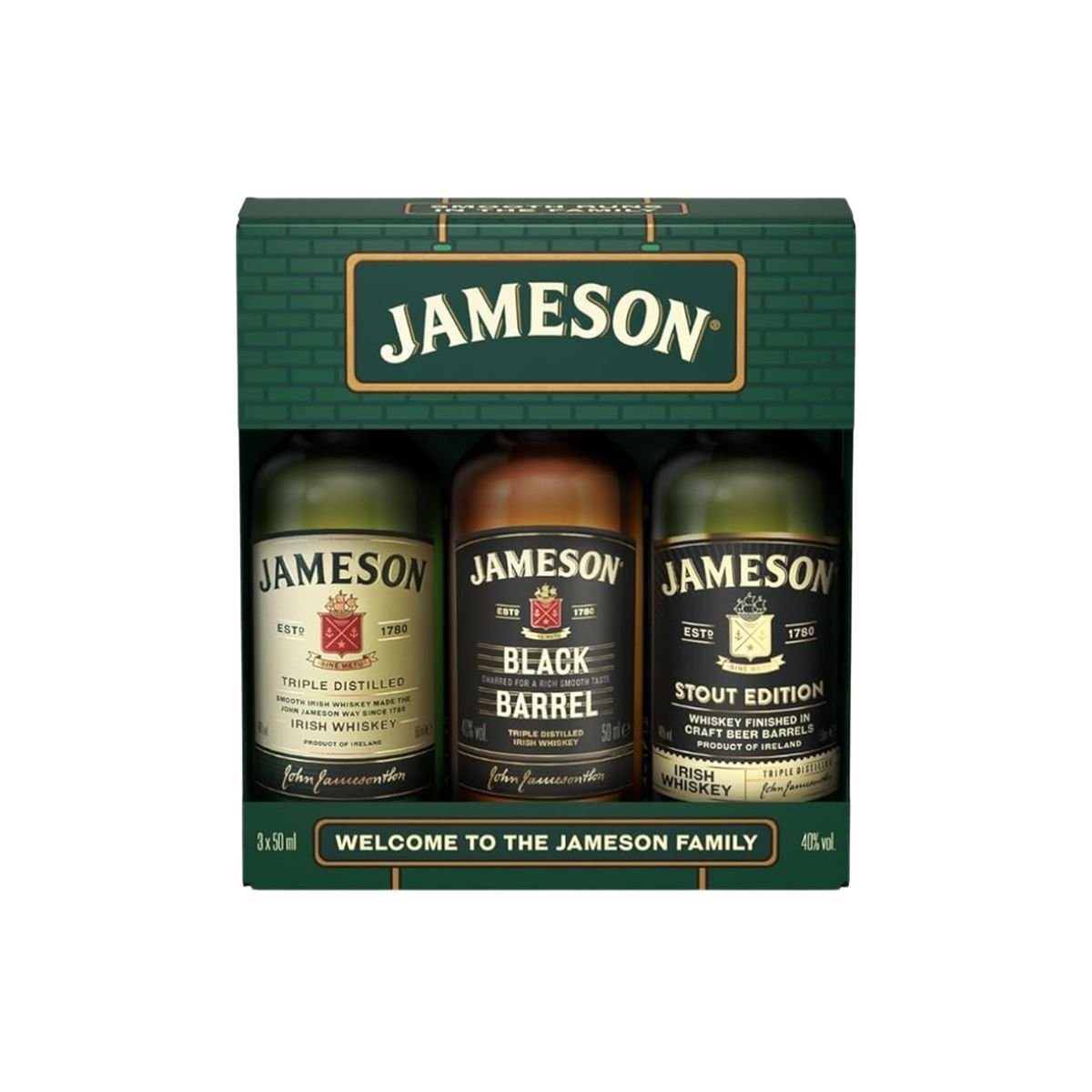 Jameson Family Miniature Gift Pack (3 x 50ml) - Secret Bottle