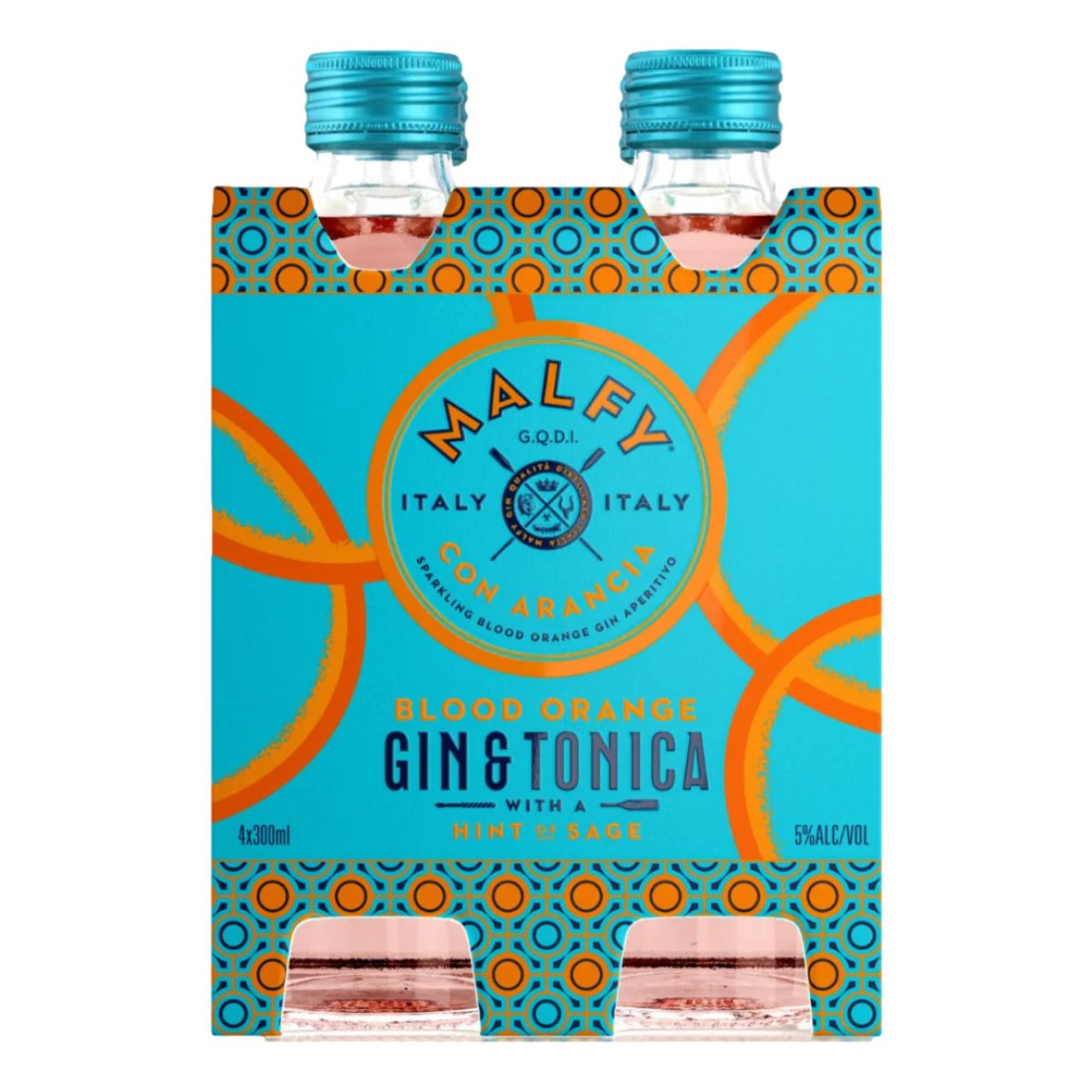 Malfy Arancia Blood Orange Gin & Tonica (4 x 300mL) - Secret Bottle