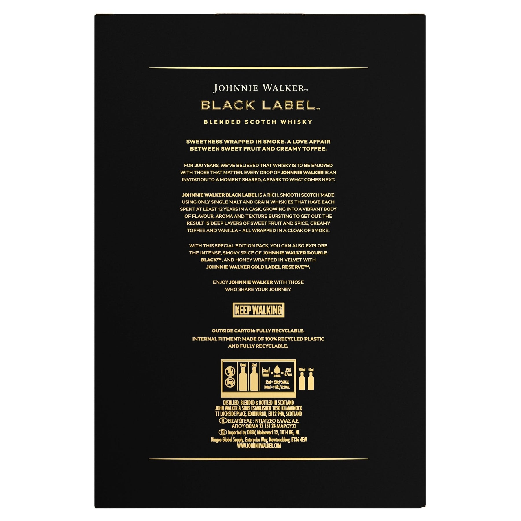 Johnnie Walker Black Label Whisky Gift Pack (700mL + 2 x 50mL) - Secret ...