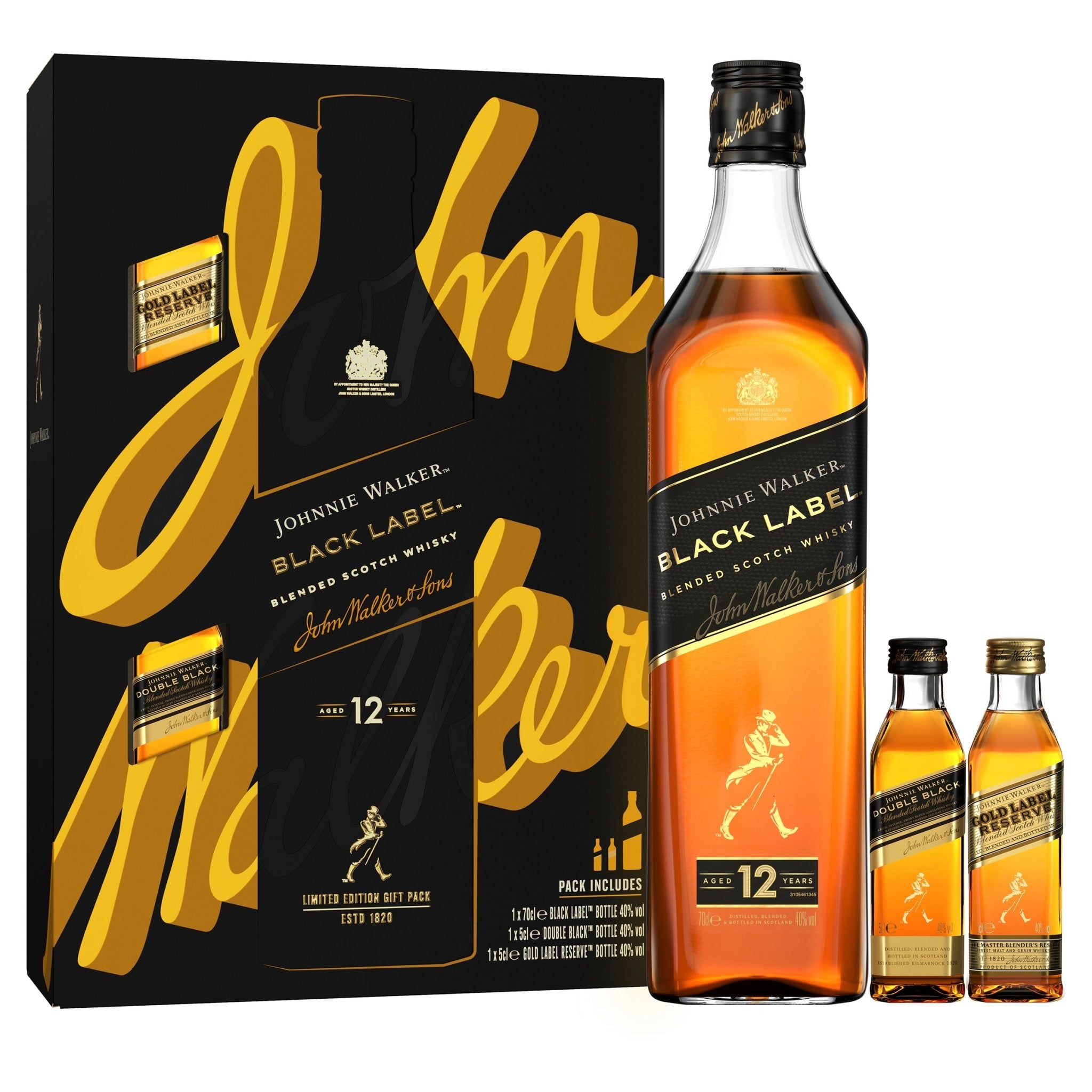 Johnnie Walker Black Label Whisky Gift Pack (700mL + 2 x 50mL) - Secret ...